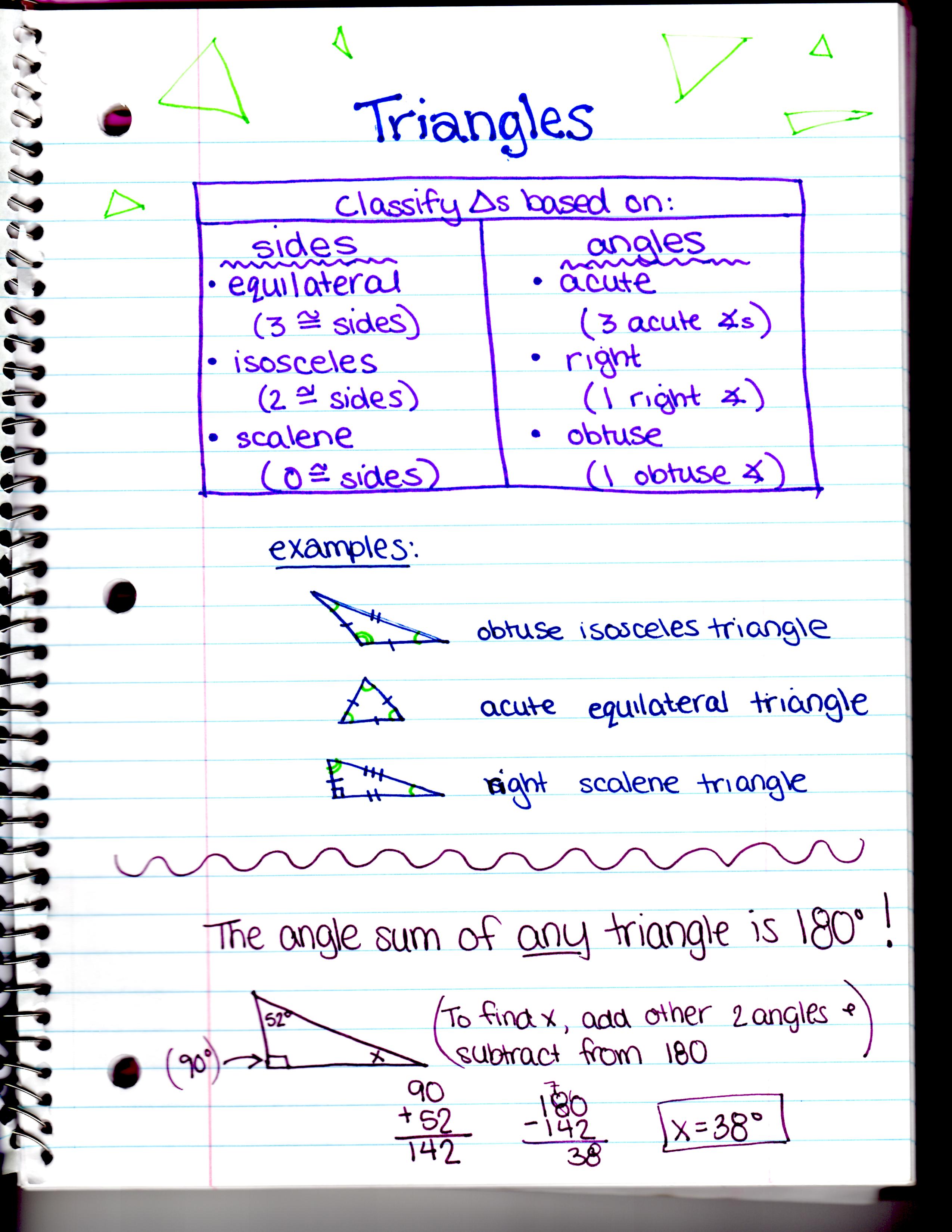 A Little Sum thing About Triangles Math In The Middle